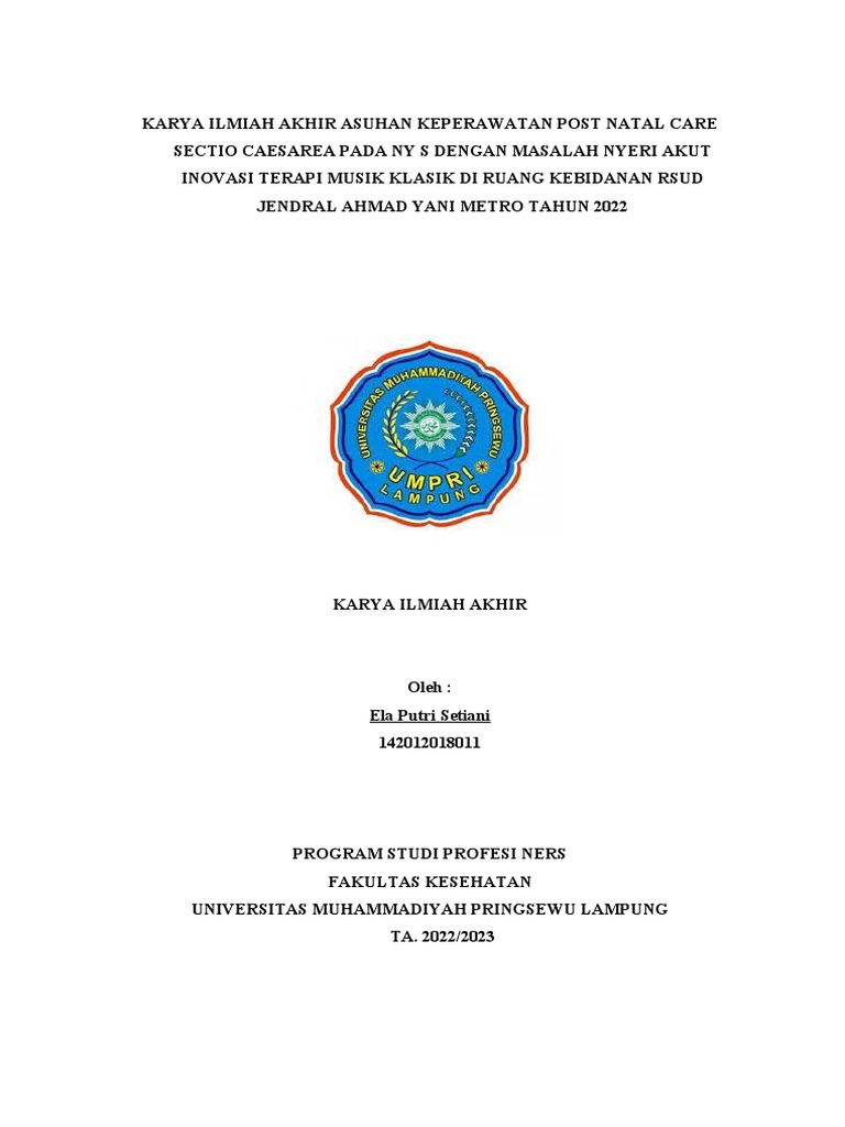 Terapi Musik Klasik untuk Nyeri Post SC | PDF