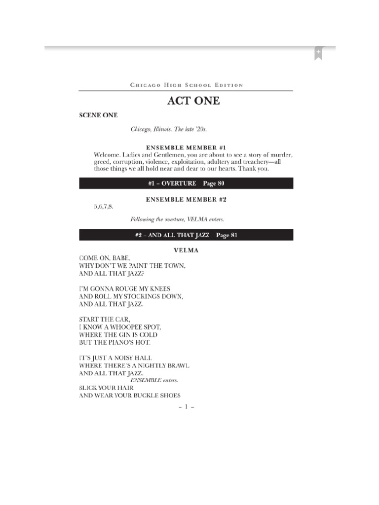 Chicago Libretto | PDF