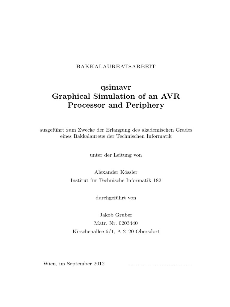 Qsimavr: Graphical Simulation of An AVR Processor and Periphery | PDF ...