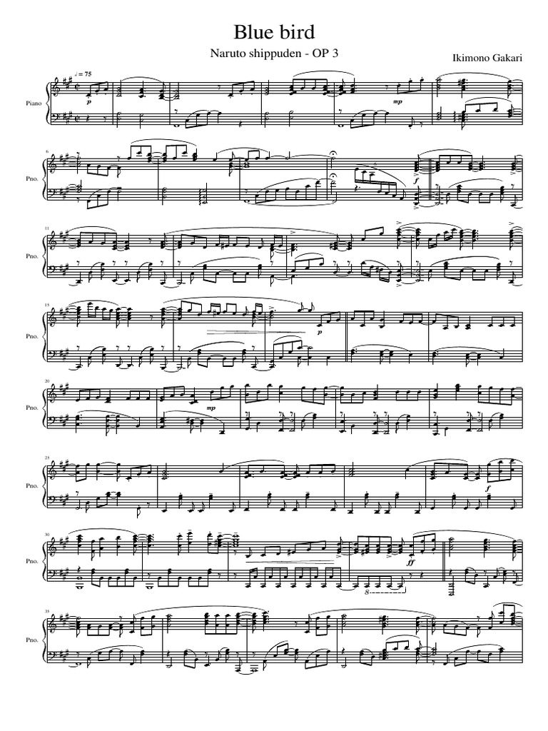 Blue Bird Naruto Shippuden - Op 3 | PDF