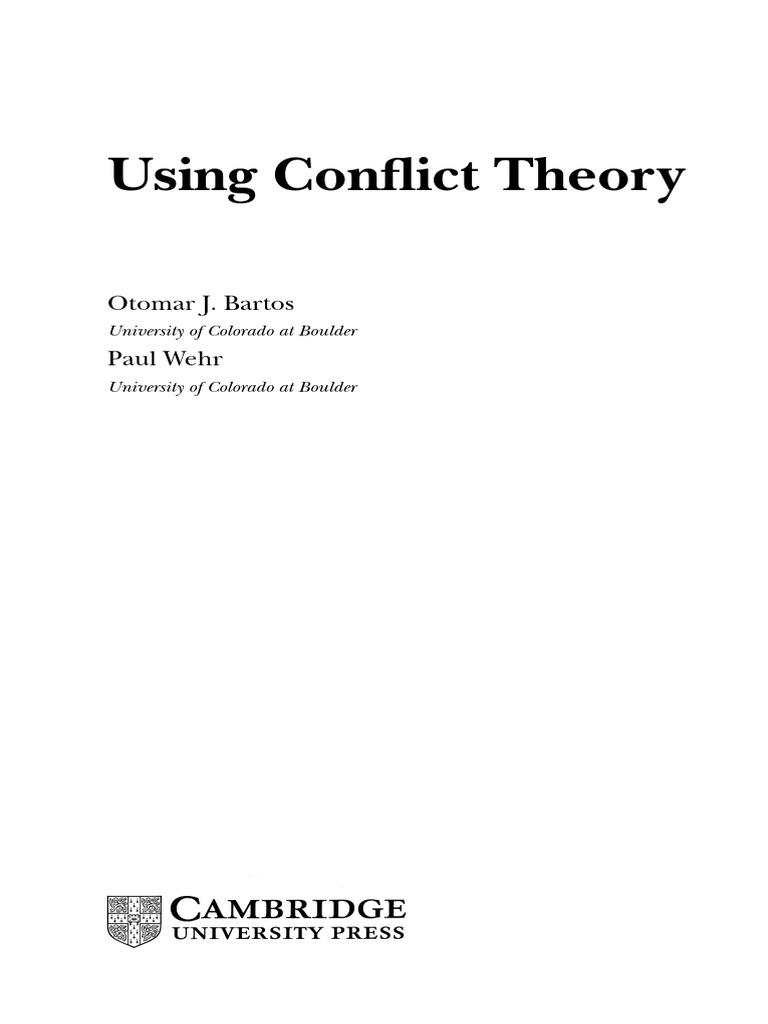 Week 4 Bartos - Wehr - Understanding Conflict | PDF | Rationality | Persuasion