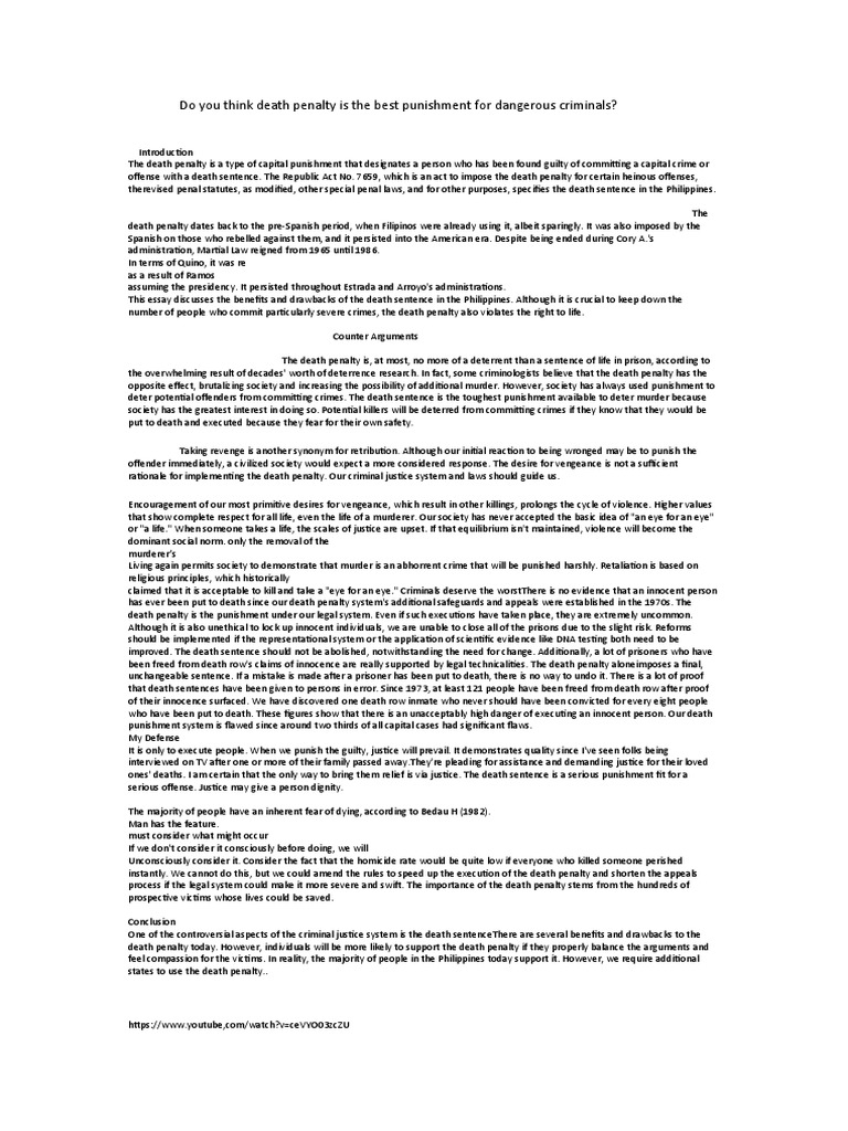 Death Penalty Debate in the Philippines | PDF | Capital Punishment ...