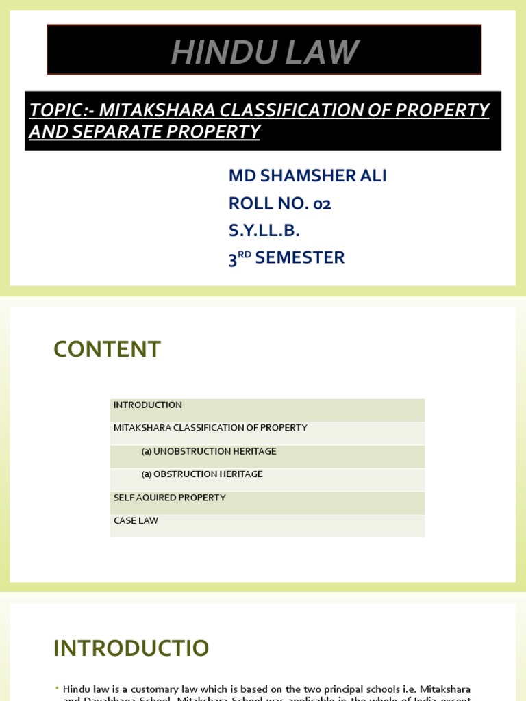 Hindu Law | PDF | Property | Justice