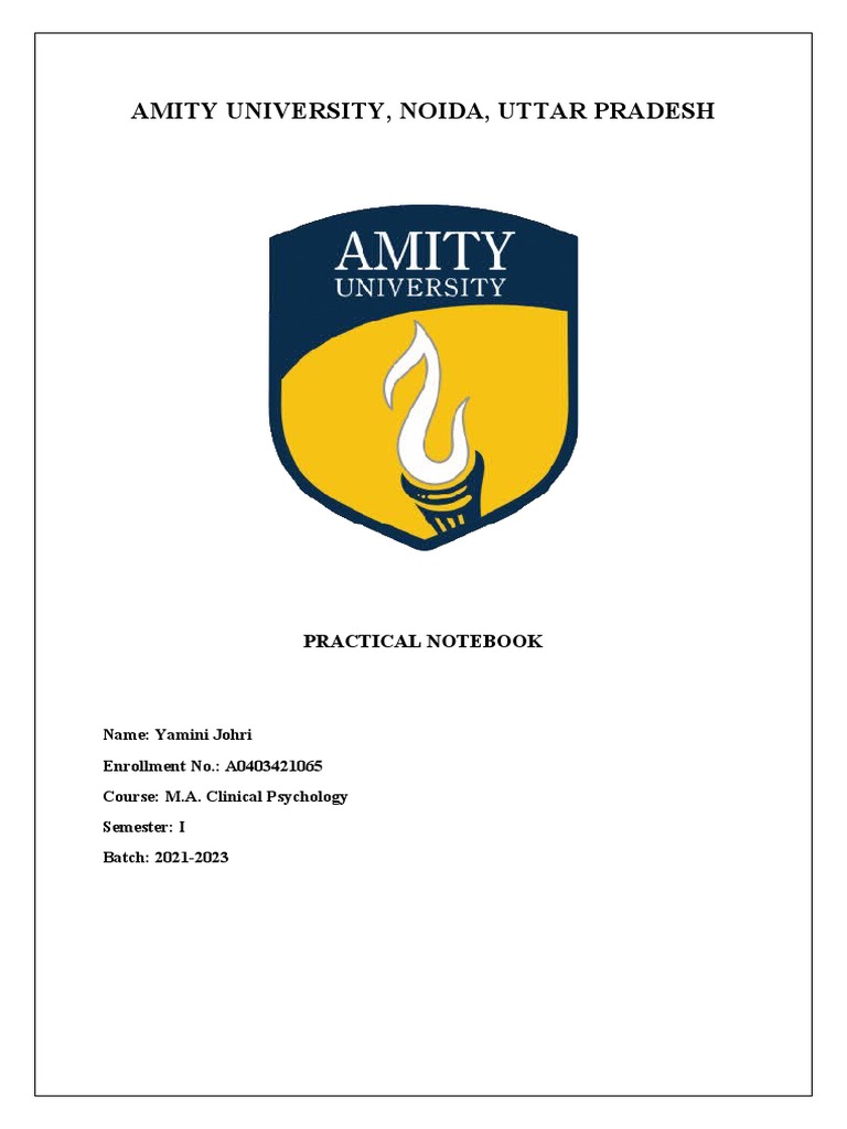 Amity University Final Practical File | PDF | Id | Sigmund Freud
