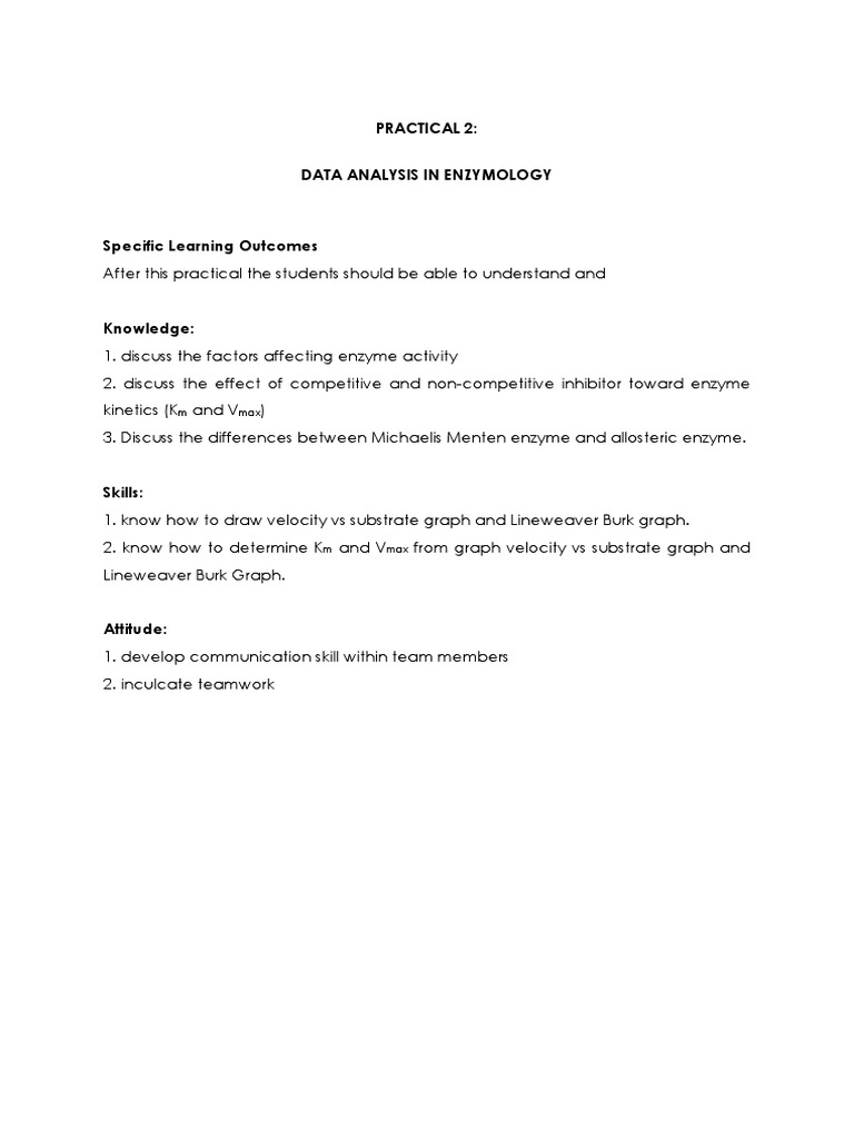 Biochemistry PRC 2 Data Analysis Enzyme | PDF | Enzyme Kinetics | Enzyme