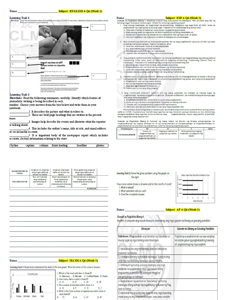 Activity Sheets q4 Wk. 5 | PDF