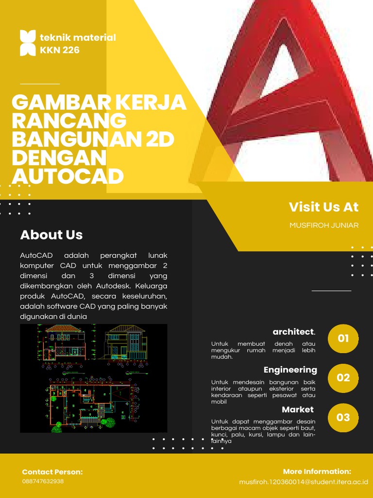 Gambar Kerja 2d Rancang Rancang Bangunan Dengan Autocad | PDF