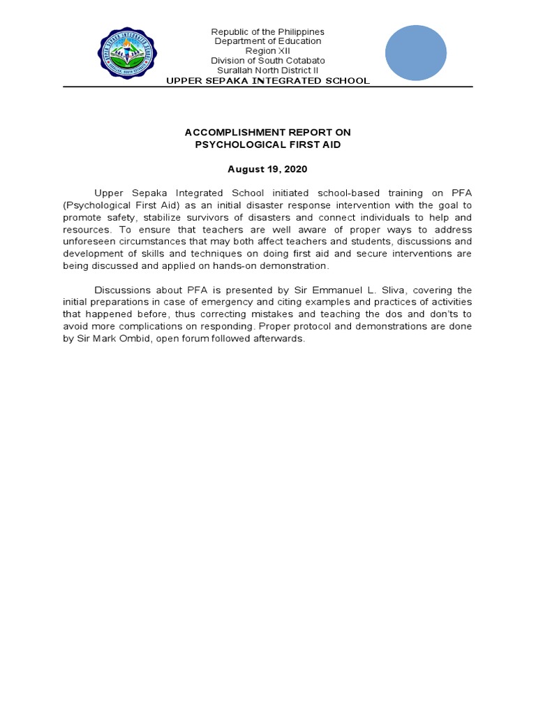 Accomplishment Report INSET | PDF