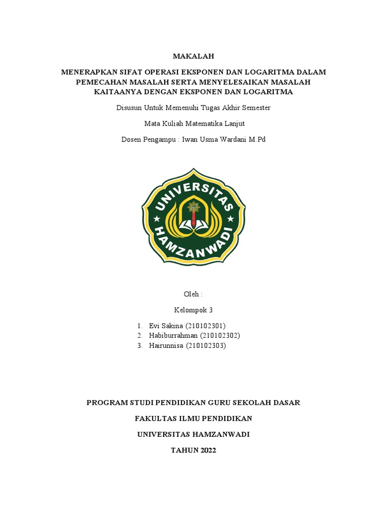 Eksponen Dan Logaritma | PDF | Metode & Bahan Ajar | Komputer
