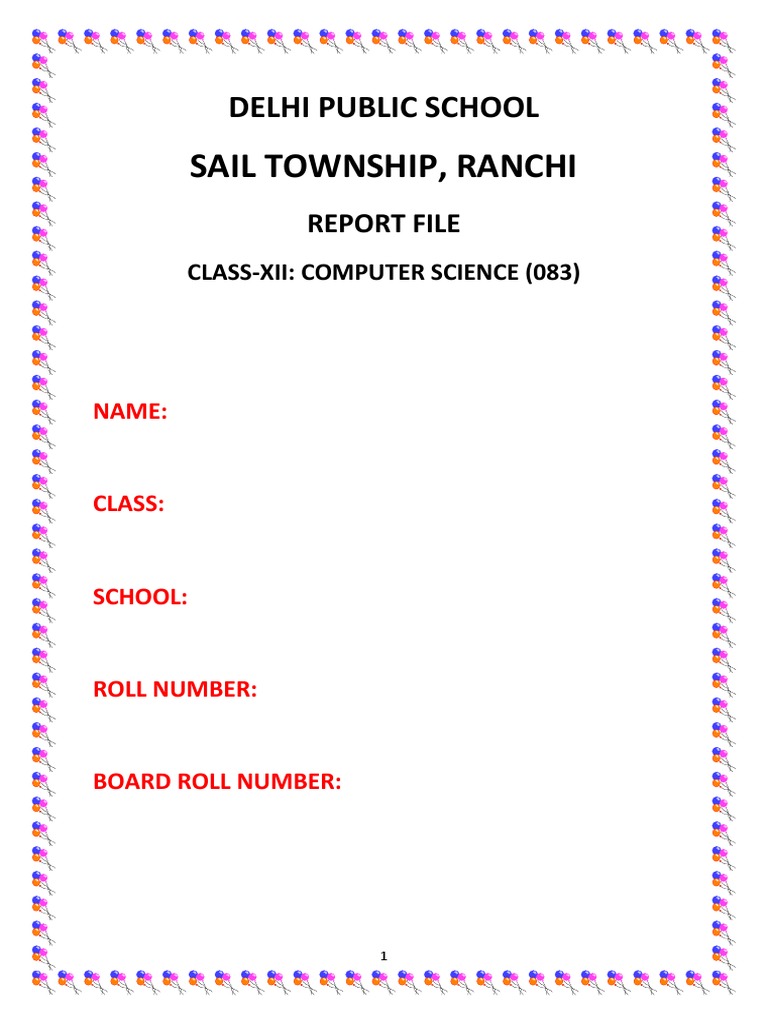 Class-Xii Cs (083) Report File Solution by Rajesh Sir | PDF | Teaching Methods & Materials ...