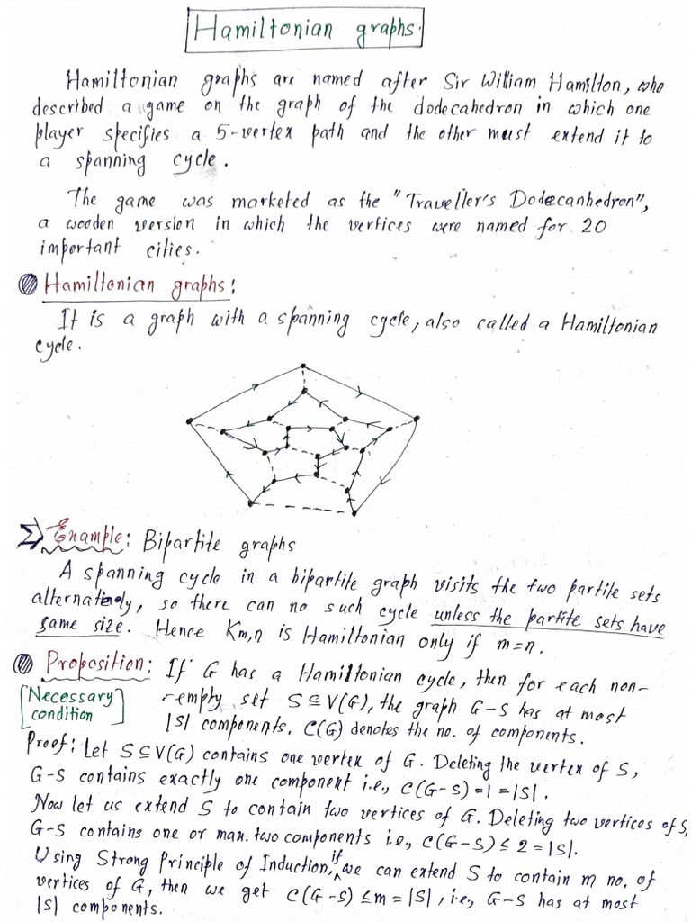 7.2 - Hamiltonian Graphs | PDF