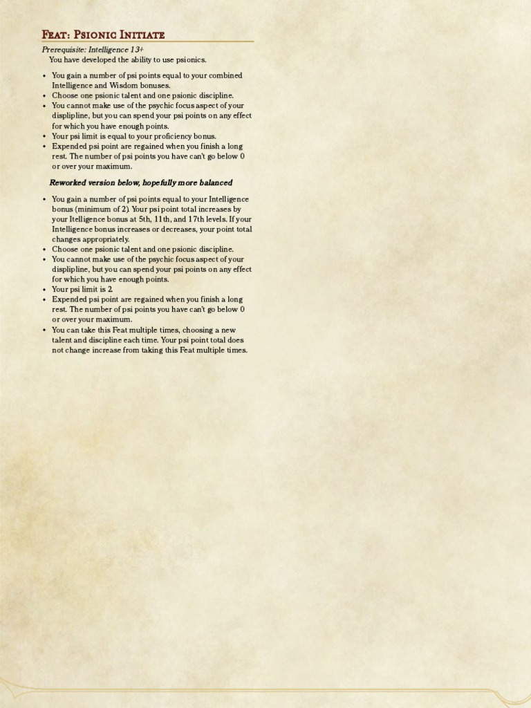 Psionic Initiate | PDF | Self-Improvement | Science & Mathematics