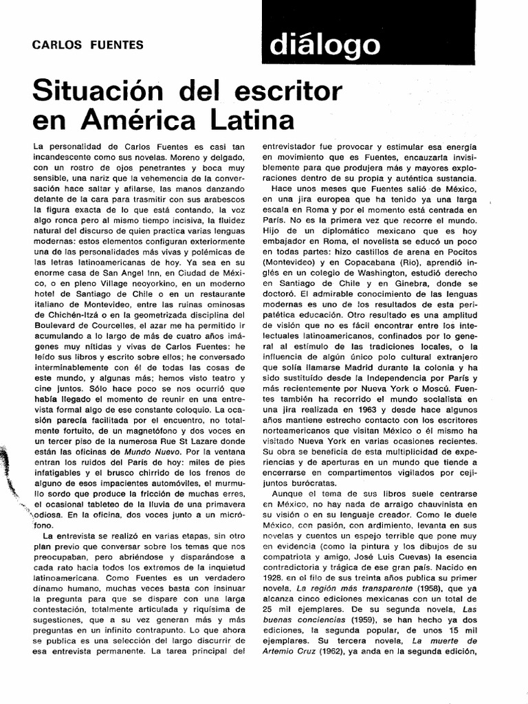 234.situacion Del Escritor en America Latina-Dialogo Entre Emir Rodriguez Monegal y Carlos ...