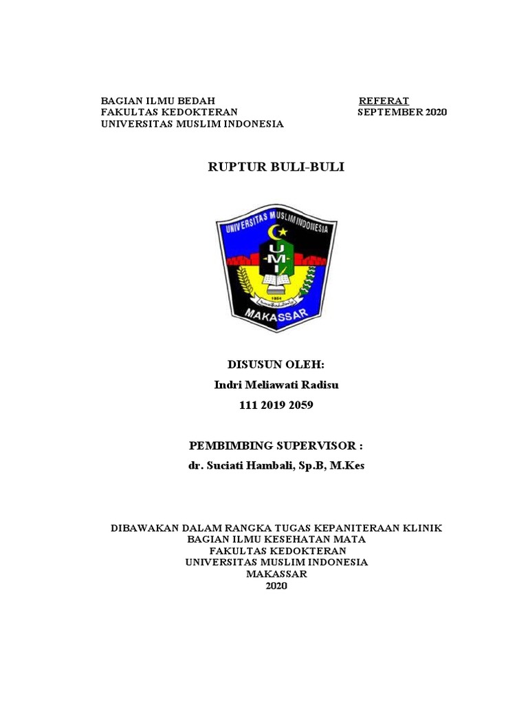 Penanganan Ruptur Buli-Buli dalam Bedah | PDF