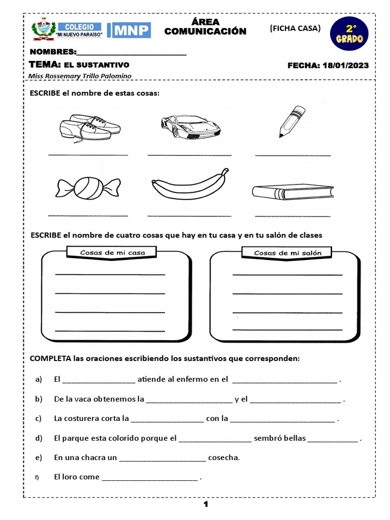 FICHA COMUNICACION 18 DE ENERO 2° GRADO OK | PDF