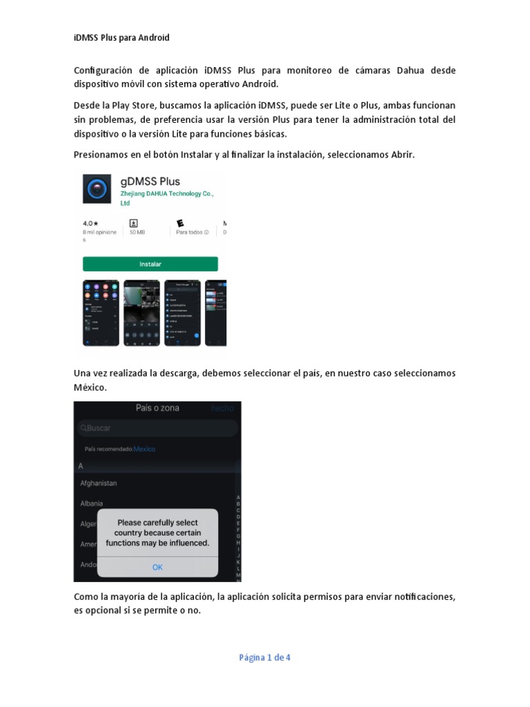Configuración de Aplicación iDMSS Plus para Android 2022 | PDF ...
