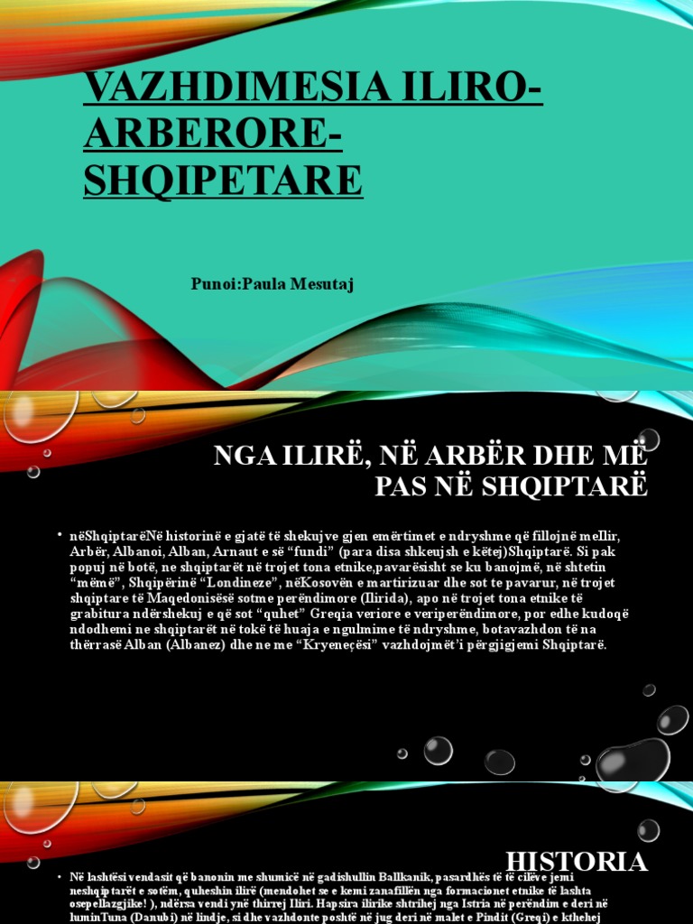 Vazhdimesia Iliro Arberore Shqiptare | PDF