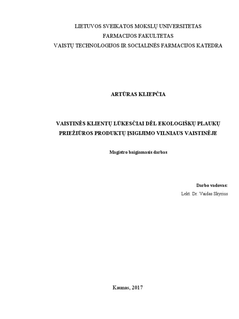 Magistrinis Darbas 05-29 | PDF