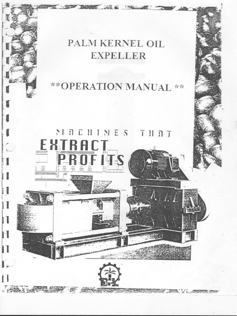 Palm Kernel Oil Expeller (MBL BL 20K) | PDF