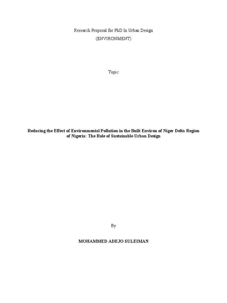 Sustainable Urban Design in Niger Delta | PDF | Pollution | Sustainability