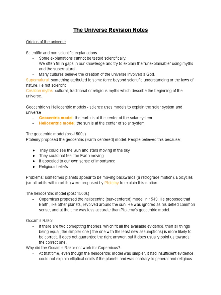 Unit 1 The Universe | PDF | Spectral Line | Stars