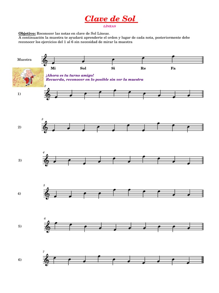 Clave - de - Sol Líneas | PDF