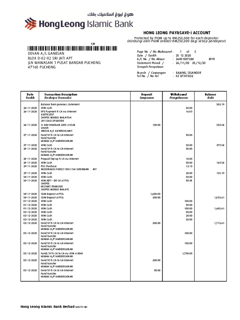 HLB Receipt 289062 | PDF | Automated Teller Machine | Deposit Account