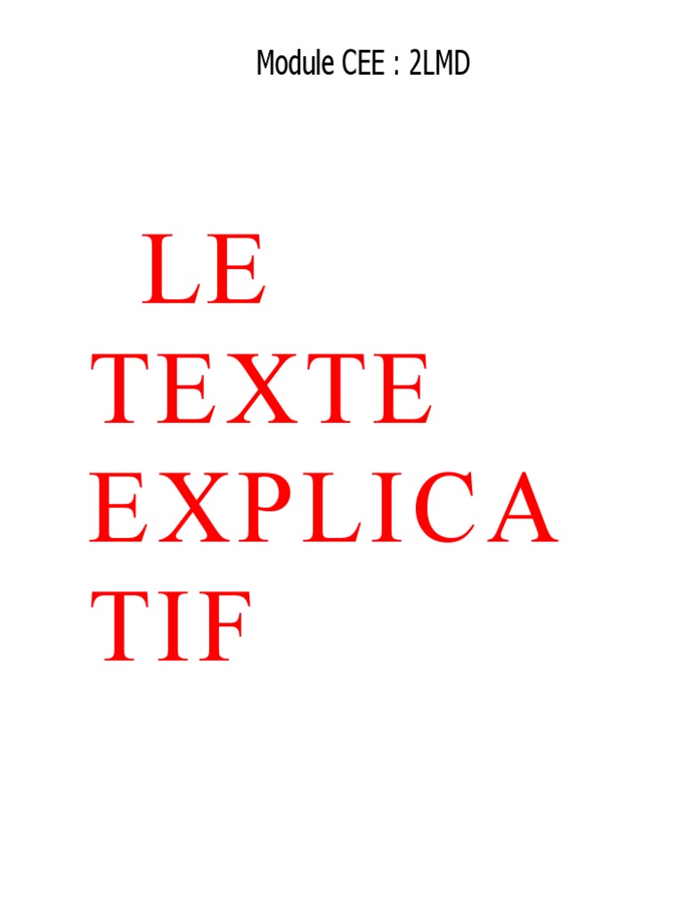 Le Texte Explicatif Exercice | PDF | Rire | Crédibilité