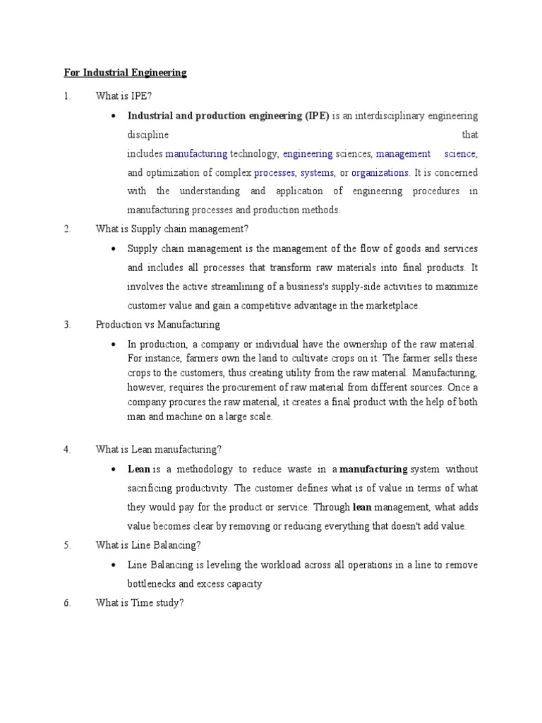 IPE Viva and Interview QUESTIONS | PDF | Sampling (Statistics) | Lean ...