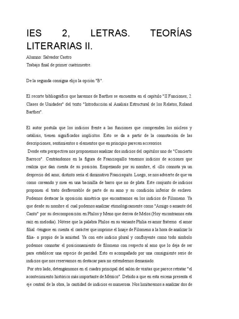 Trabajo Final Teo 2 | PDF | Poesía