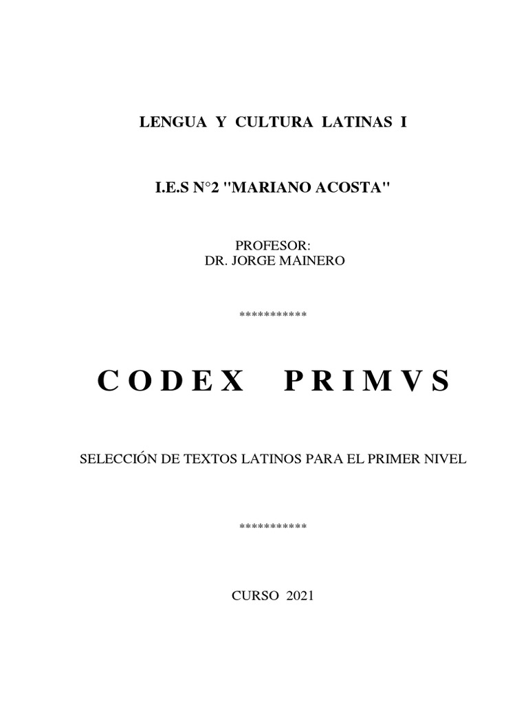 Codex Latinus 2021 | PDF