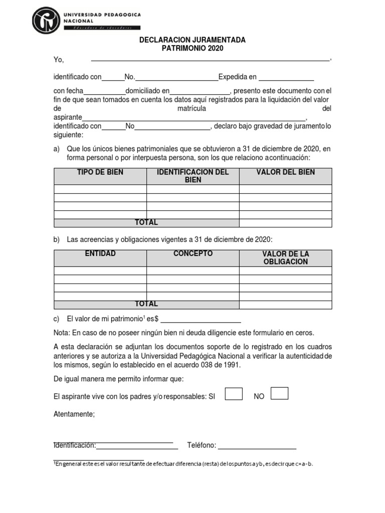 Declaracion Juramentada | PDF