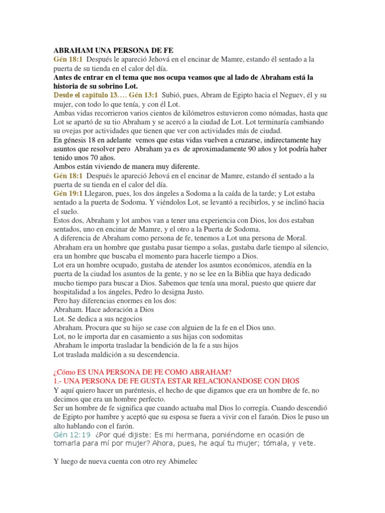 Abraham Primer Ejemplo de Oracion Intercesoria | PDF | Abrahán | Dios