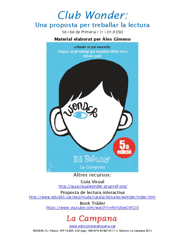 Guia Del Llibre Wonder | PDF