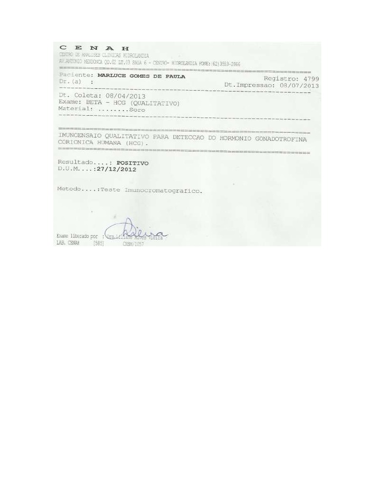 Exame Beta - HCG | PDF