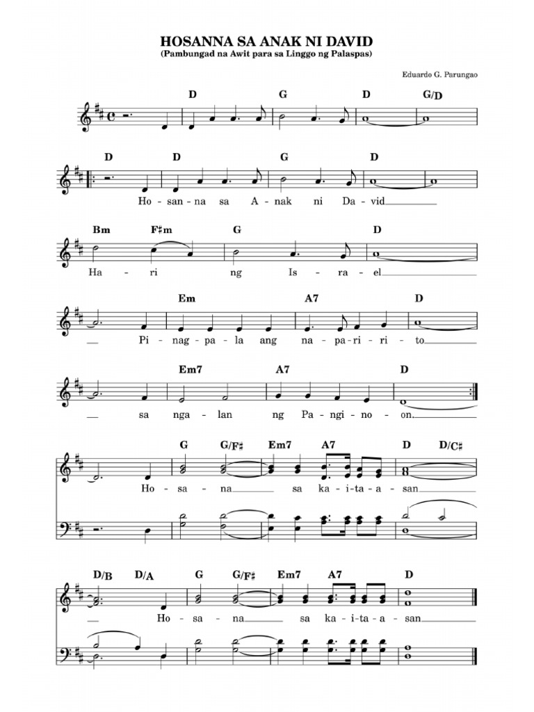 Hosanna Sa Anak Ni David | PDF