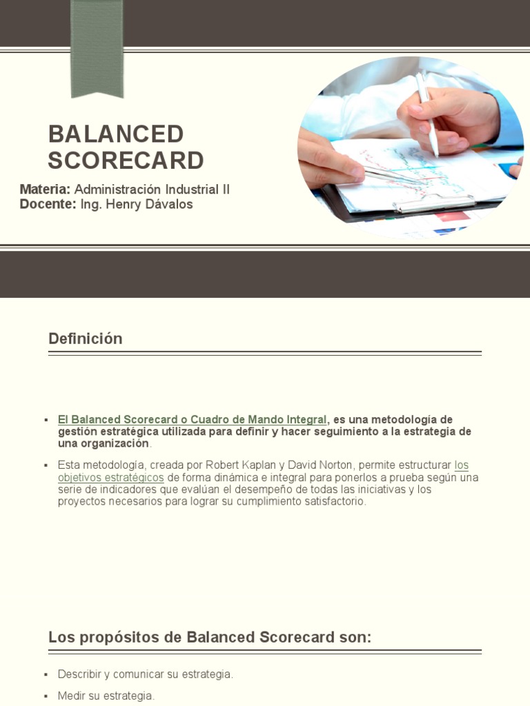 Balanced Scorecard | PDF | Cognición | Economias
