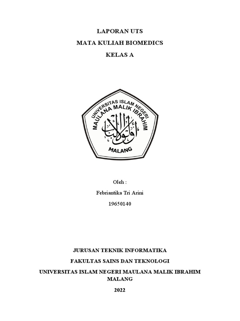 FORMAT LAPORAN UTS BIOMEDICS Febri | PDF | Sains & Matematika