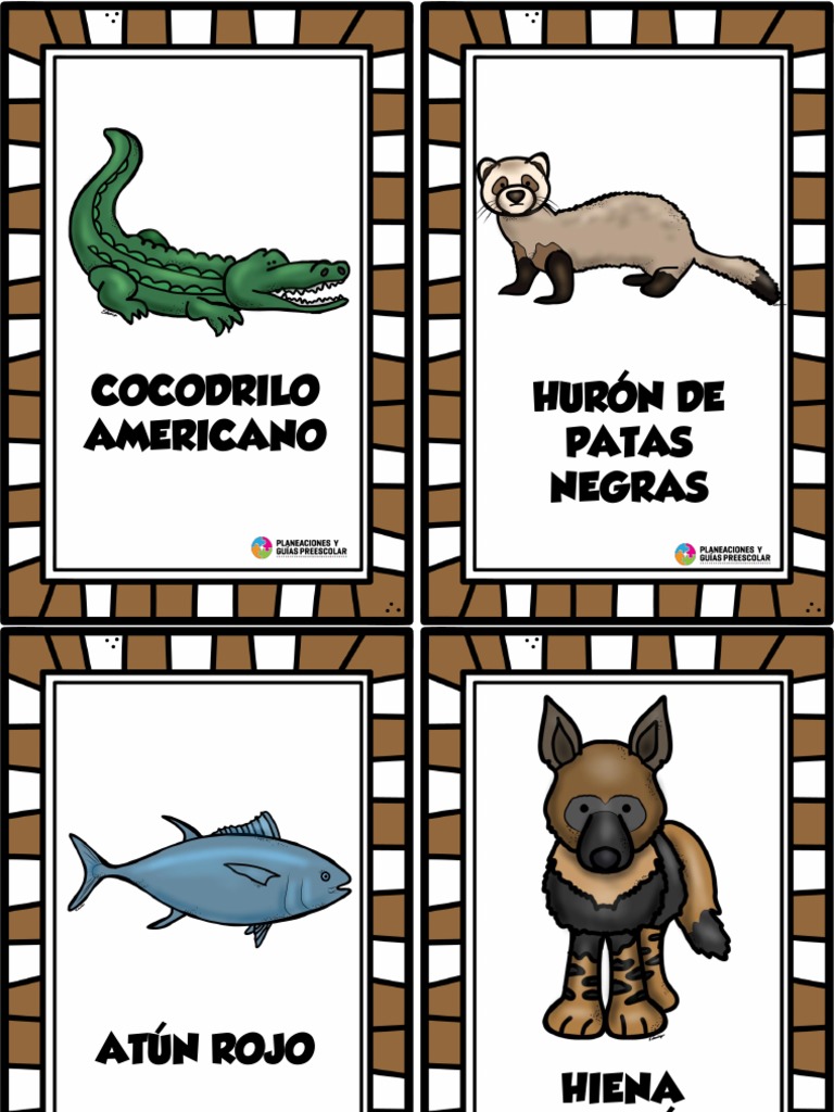 Tarjetas Animales en Peligro de Extinción | PDF