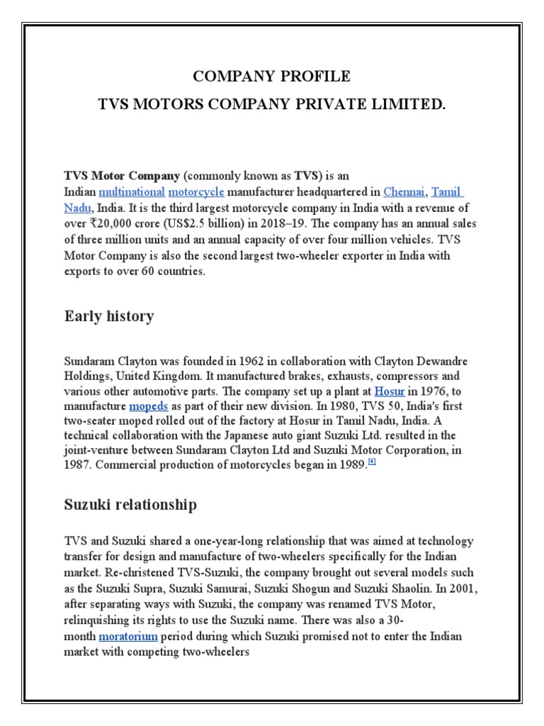 Company Profile | PDF | Motor Vehicle | Vehicles