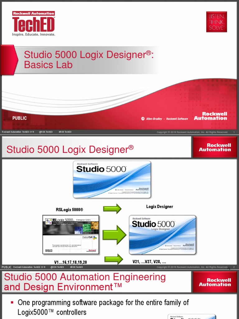 CL03 - Studio 5000 Logix Designer Basics Lab ROKTechED 2016 | Download Free PDF | Automation ...