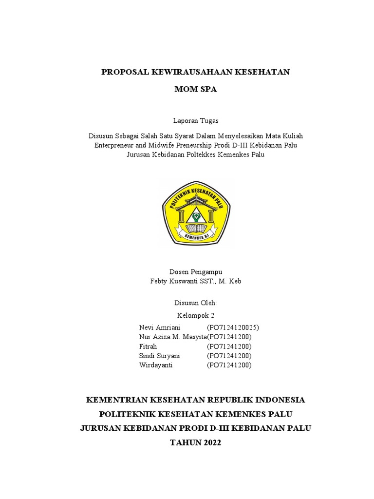 Proposal Kewirausahaan Kesehatan Mom Spa | PDF