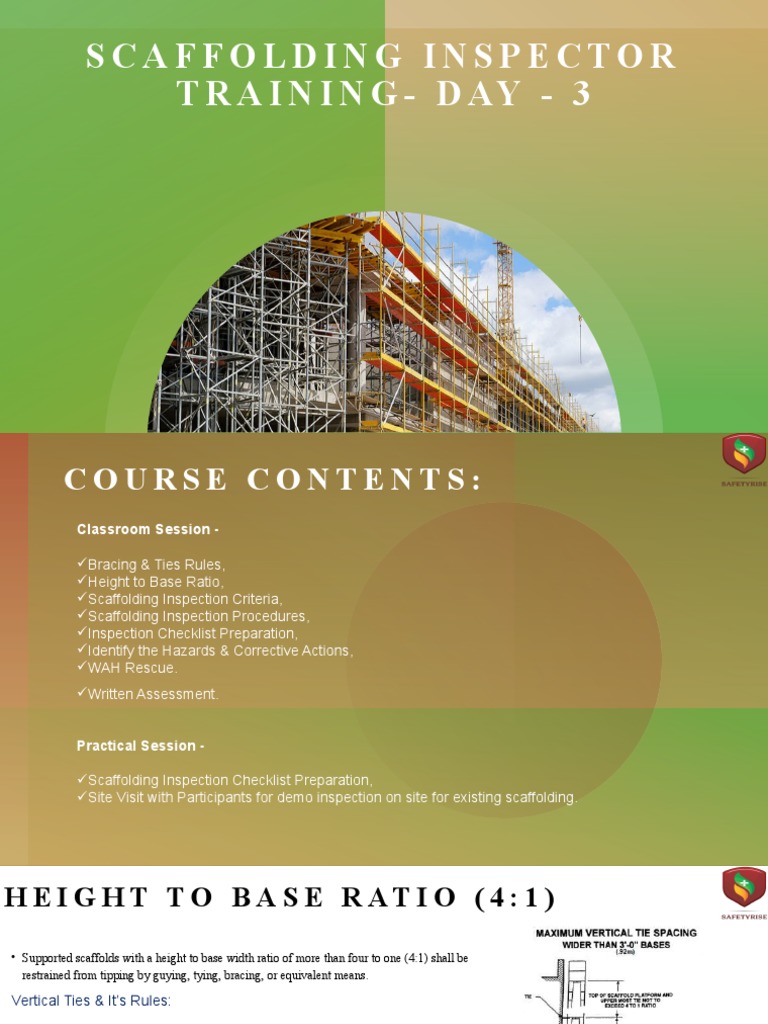 Scaffold Inspector Training Day 3 Bracing Rules Inspection