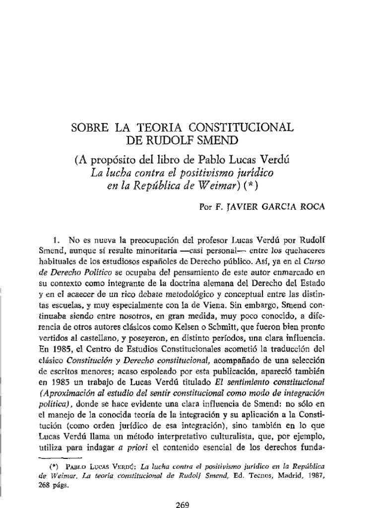 Sobre La Teoria Constitucional de Rudolf Smend | PDF | Constitución ...