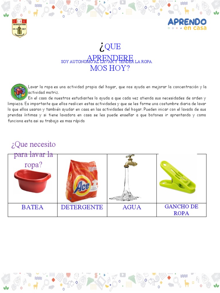 Instrucciones para Lavar y Tender Ropa | PDF