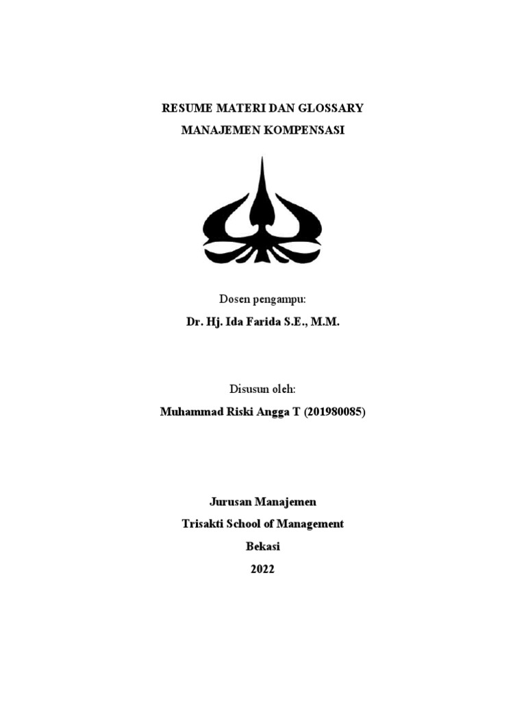 Resume Materi Dan Glossary Kompensasi - 201980085 - M.riski Angga T | PDF