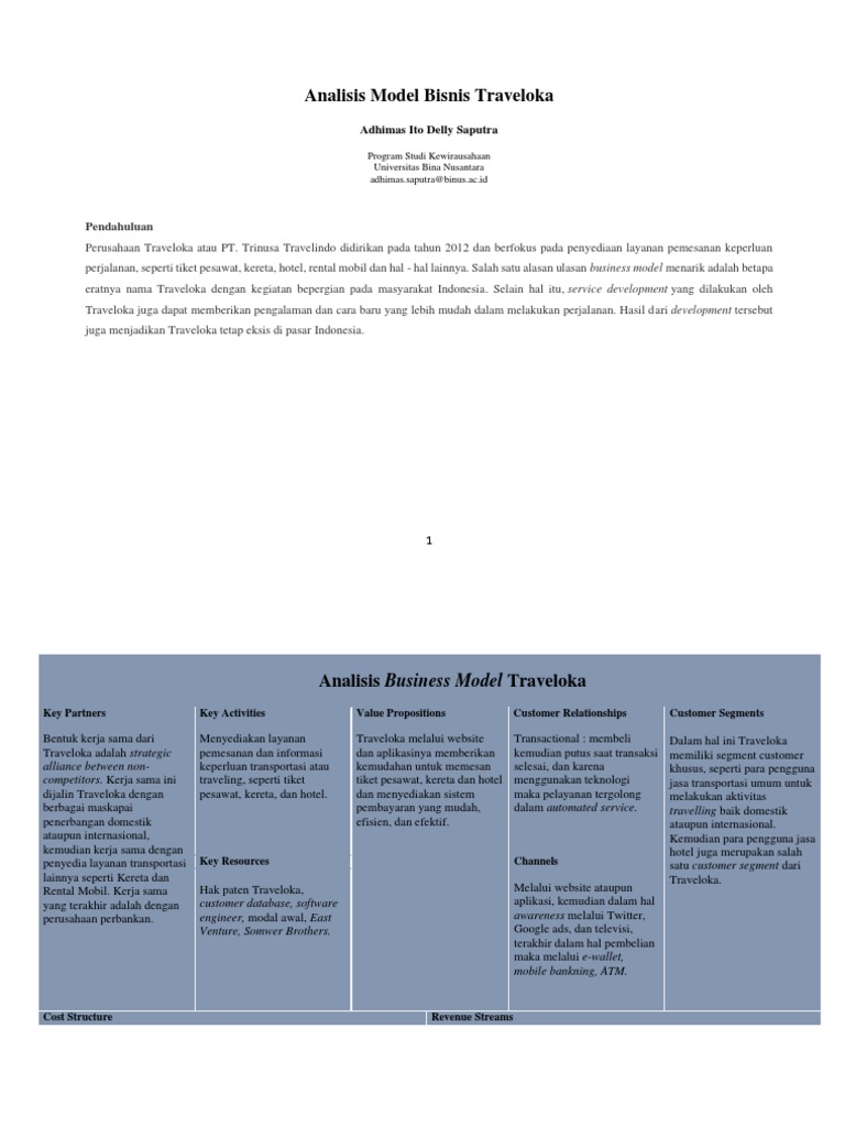 Analisis Model Bisnis Traveloka | PDF | Komputer | Teknologi & Rekayasa