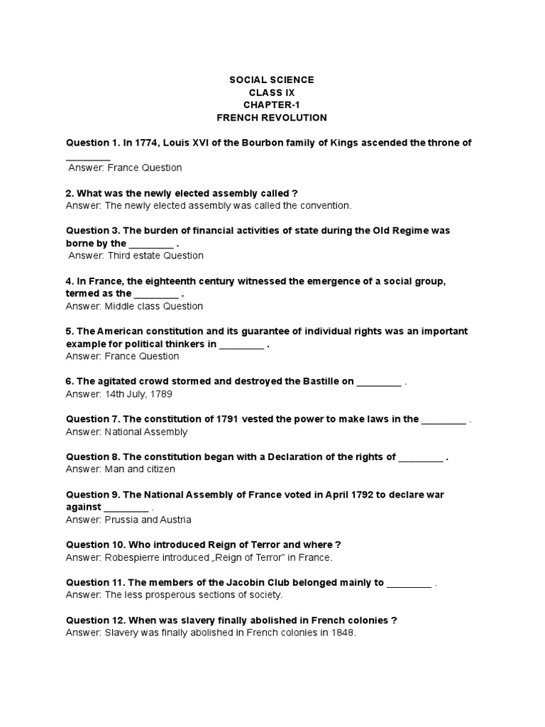 Class 9 Chapter-1 History | PDF | French Revolution | France