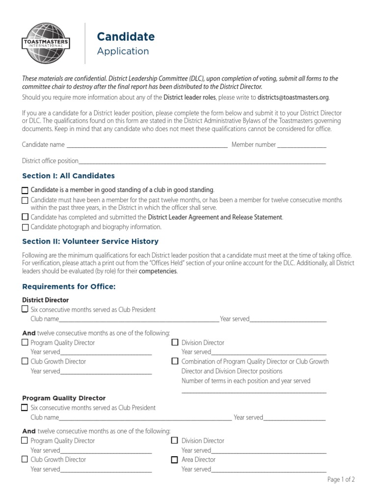 450e Candidate Application | PDF | Understanding