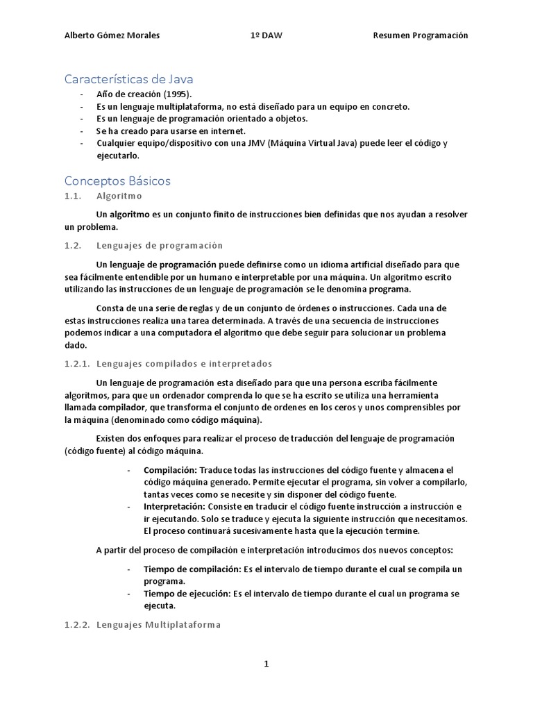 Resumen Programacion | PDF | Lenguaje de programación | Programación de computadoras